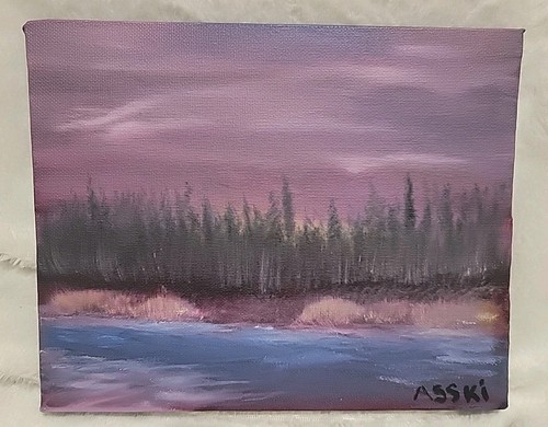 Original Bob Ross Inspired 8x10 ASski Canvas Oil Painting | eBay