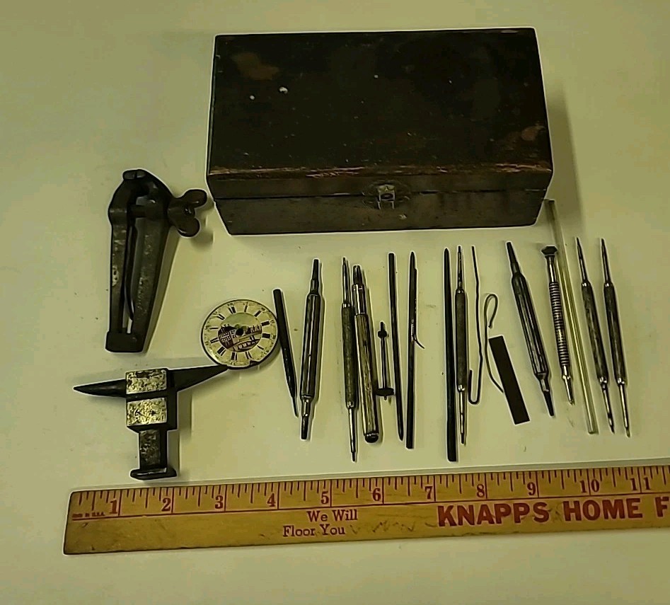 Vintage Watch Maker Tools Watchmakers Clock Anvil Vice Tools LOT with ...
