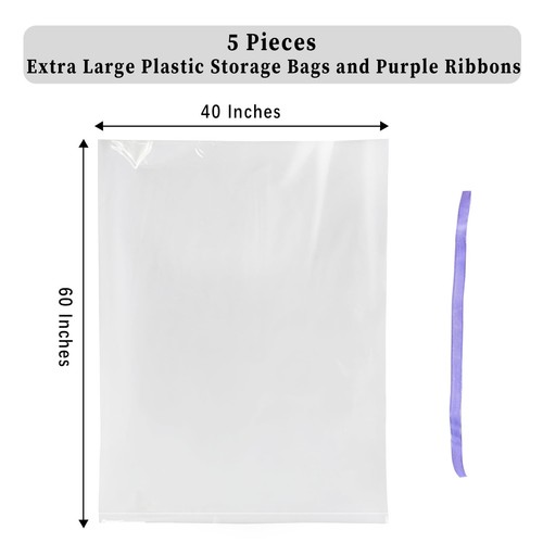 Extra Large Clear Plastic Storage Bags,5Pieces 40x60 Inches Big Giant ...