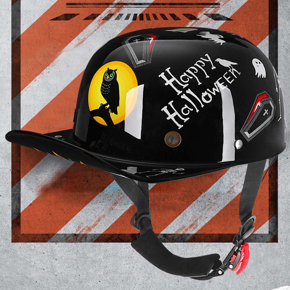 Motorcycle Half Helmet Open Face Retro Baseball Cap Scooter Moped Jet ...
