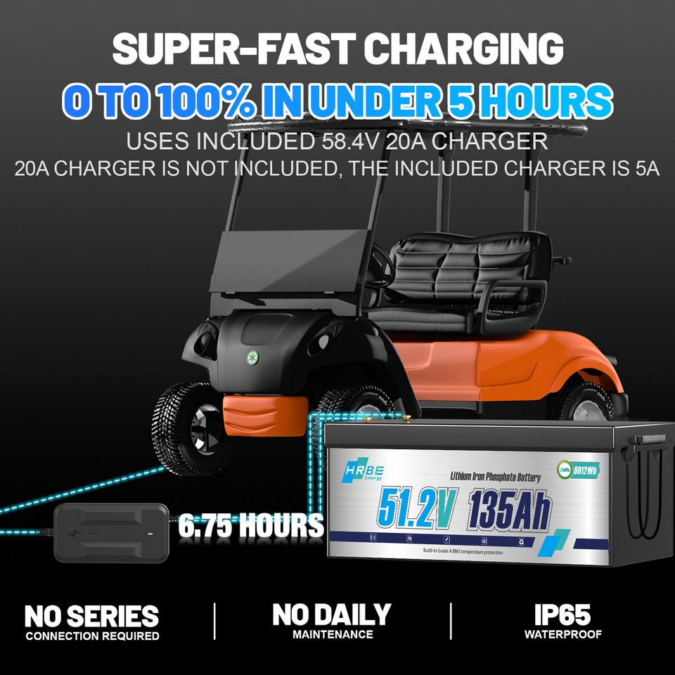 48V 135Ah Lithium Battery Rechargeable Deep Cycle LiFePO4 Batteries ...