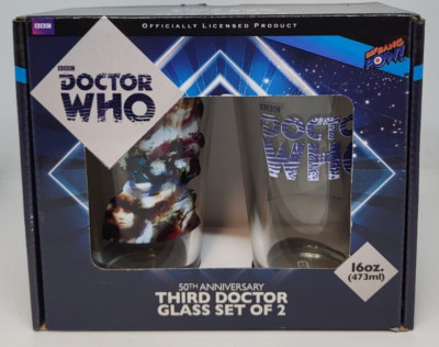Doctor Who Officially Licensed 50th Anniversary Third Doctor Glass Set ...