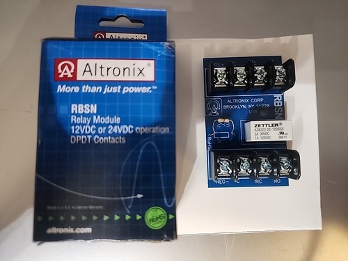 Altronix RBSN Relay Module 12/24VDC, DPDT Contacts @ 1A - 120VAC or 2A ...