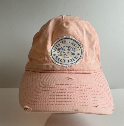 Women’s Salt Life Hat Peach Distressed Adjustable Women's Cap Patch ...