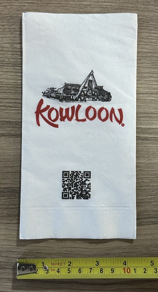 Authentic Kowloon Restaurant Saugus Napkin Logo QR Code QUANTITY | eBay