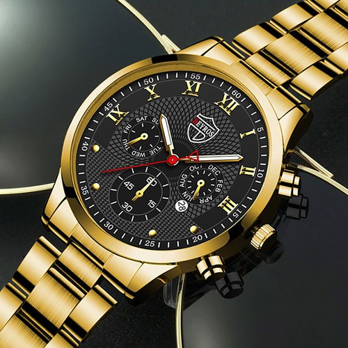 DEYROS Fashion Mens Stainless Steel Watches Casual Date Analog Quartz ...