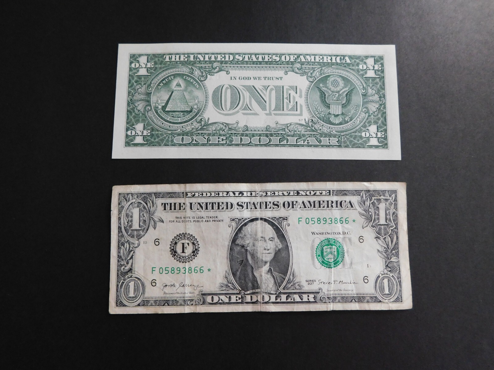 U.S. $1 ONE DOLLAR BILL NOTE MONEY CURRENCY STAR* NOTE IN SERIAL NUMBER ...