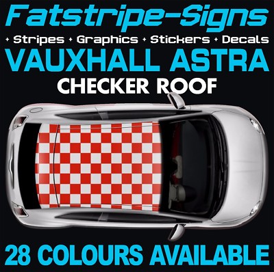 to fit VAUXHALL ASTRA CHECKER ROOF GRAPHICS STICKERS STRIPES VXR MK4 ...