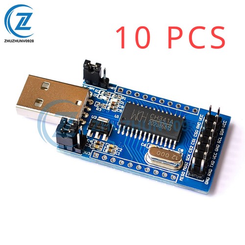 10PCS CH341A Programmer Module USB To UART IIC SPI I2C TTL ISP EPP/MEM ...