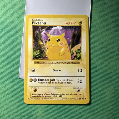 Pokemon Pikachu Red Cheeks Shadowless 58/102 LP Common Base Set WOTC ...
