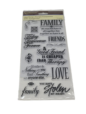 New Sealed Recollections Clear Stamps 13pc Family Friends Sayings ...