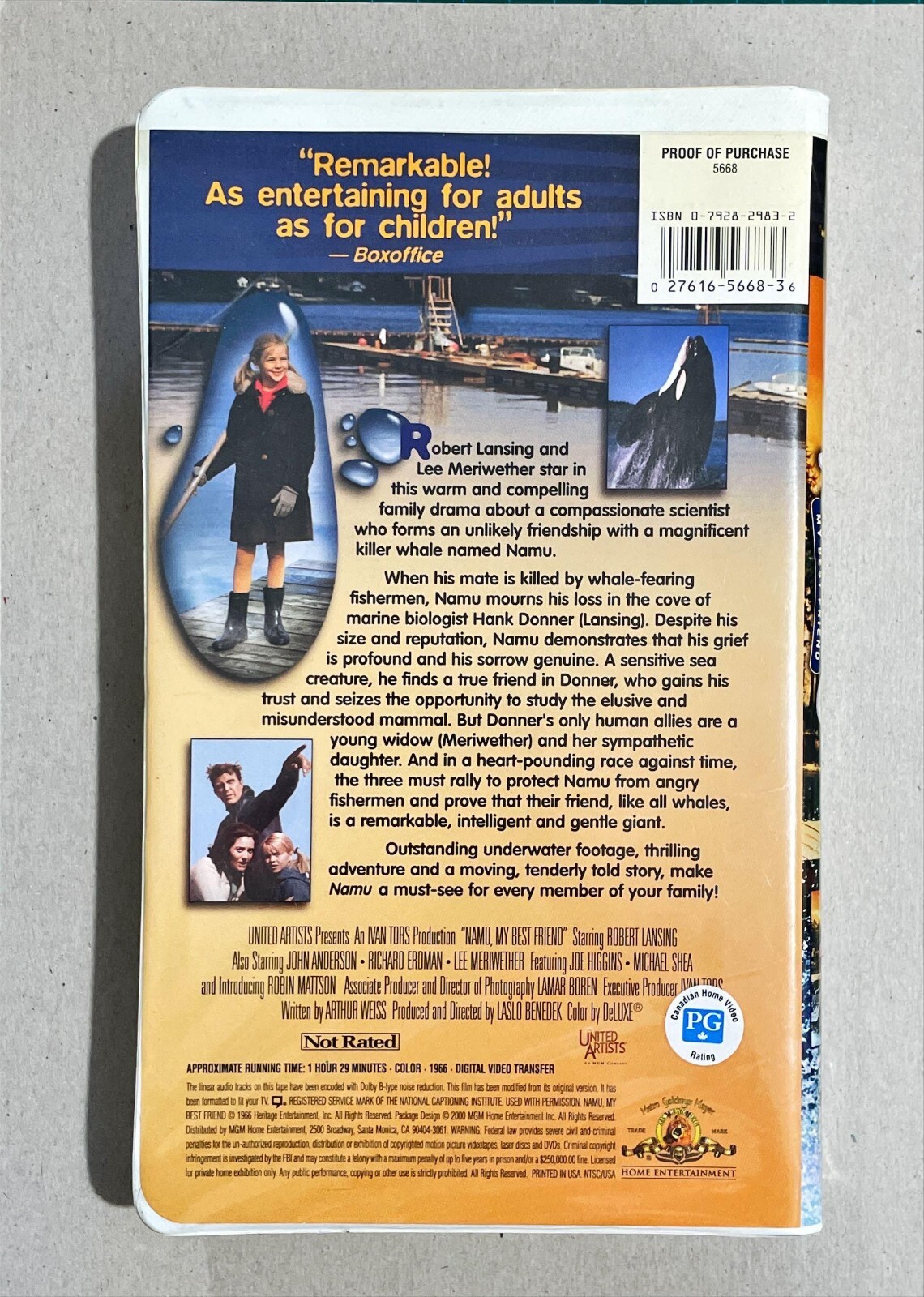 Namu My Best Friend ( VHS Clamshell 2000 ) Robert Lansing - Lee ...
