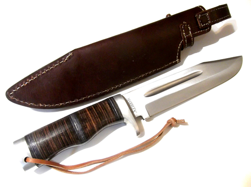 MARBLES MR626 HUNTER Stacked Leather fixed blade knife 13" overall NEW ...