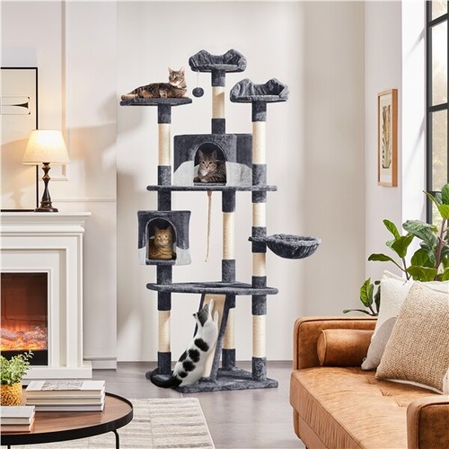 Large Cat Tree Tall Cat Tower Multi Level Activity Centre Indoor Cat ...