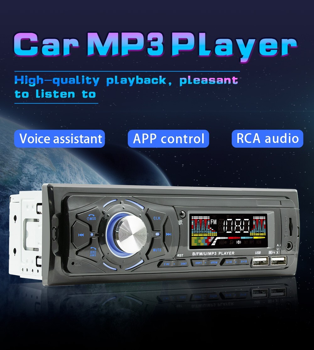 Single DIN Car Stereo Radio FM Retro MP3 Player Bluetooth USB AUX In ...