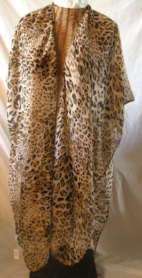 Ladies Top, Ruana Vest Style By Bijorca, Leopard Print, One Size, Brown ...