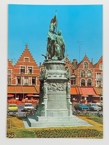 Statue of Jan Breidel and Pieter De Coninck Market Place Bruges Belgium ...