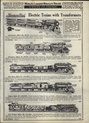 1934 PAPER AD American Flyer Electric Train Commander Conqueror Rail ...