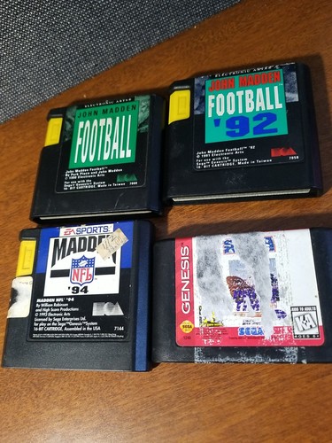 Sega Genesis Football Lot John Madden 1 ('91 '92 and '94) + Sanders ...