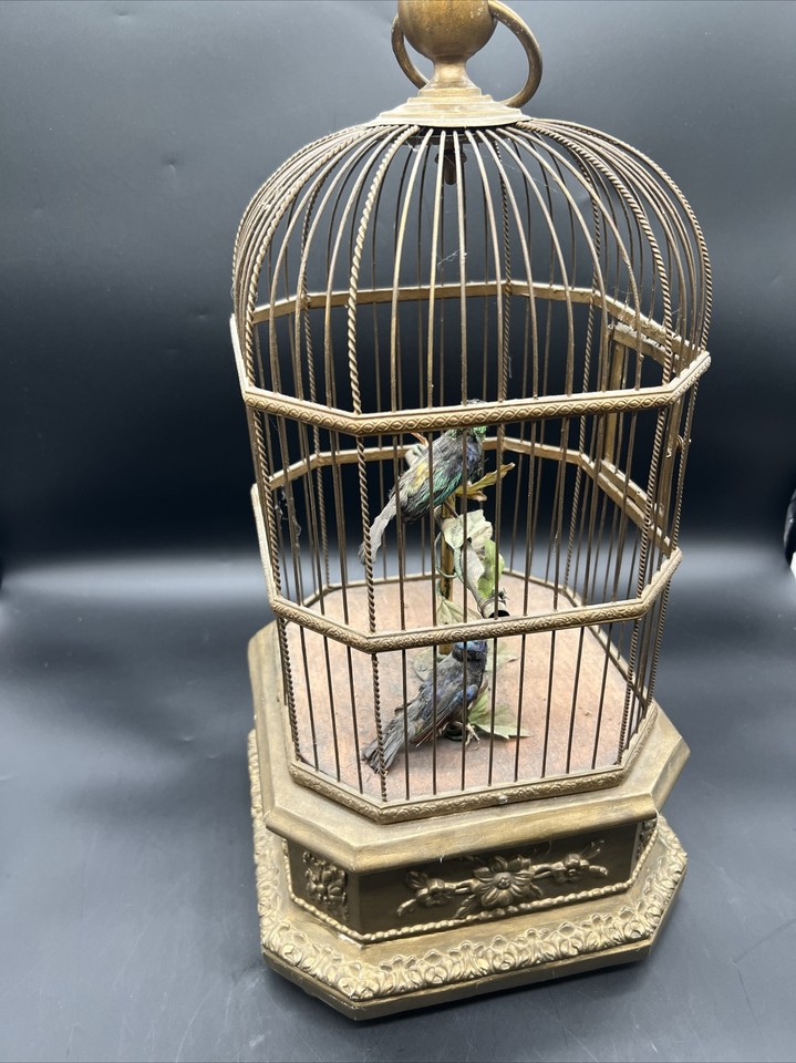 Early 1800’s Whistling Automaton Singing Bird Cage Music Box Wood ...