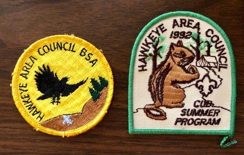 Lot of 2 NOS BSA Hawkeye Area Council, Cub Summer Program 1992 Patches ...