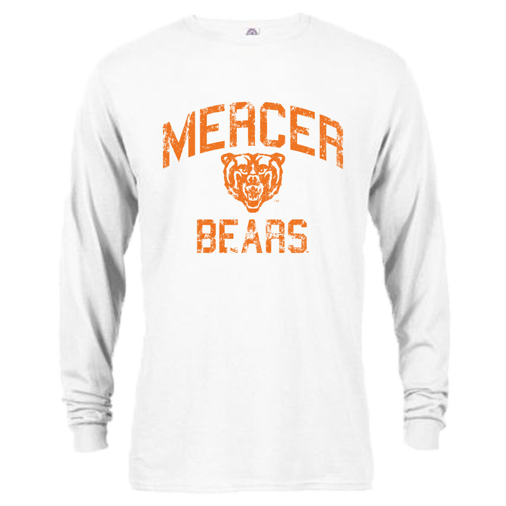 Mercer University Bears MU Distressed Retro Graphic Design Long Sleeve ...