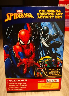 Marvel Spider-Man Coloring & Scratch Art Activity Set Marvel for ages 3 ...