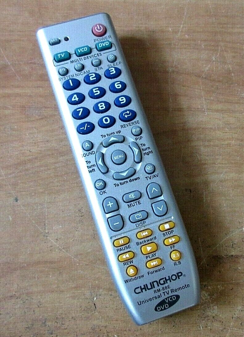 CHUNGHOP UNIVERSAL TV REMOTE RM-88E TV VCD DVD REMOTE | eBay