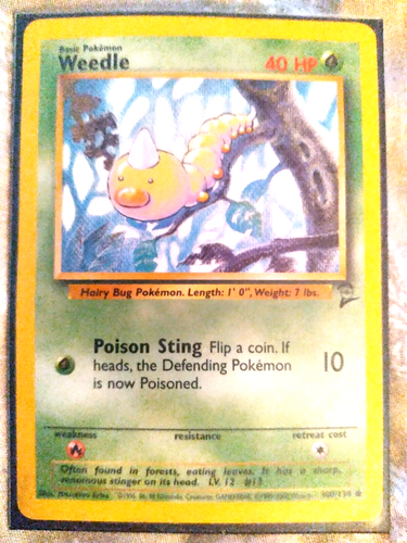 Weedle - 100/130 - Common - Unlimited Edition NM, English Pokemon Base ...