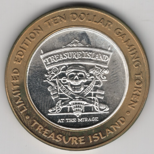 TREASURE ISLAND MIRAGE LAS VEGAS .999 FINE SILVER $10 DOLLAR GAMING ...