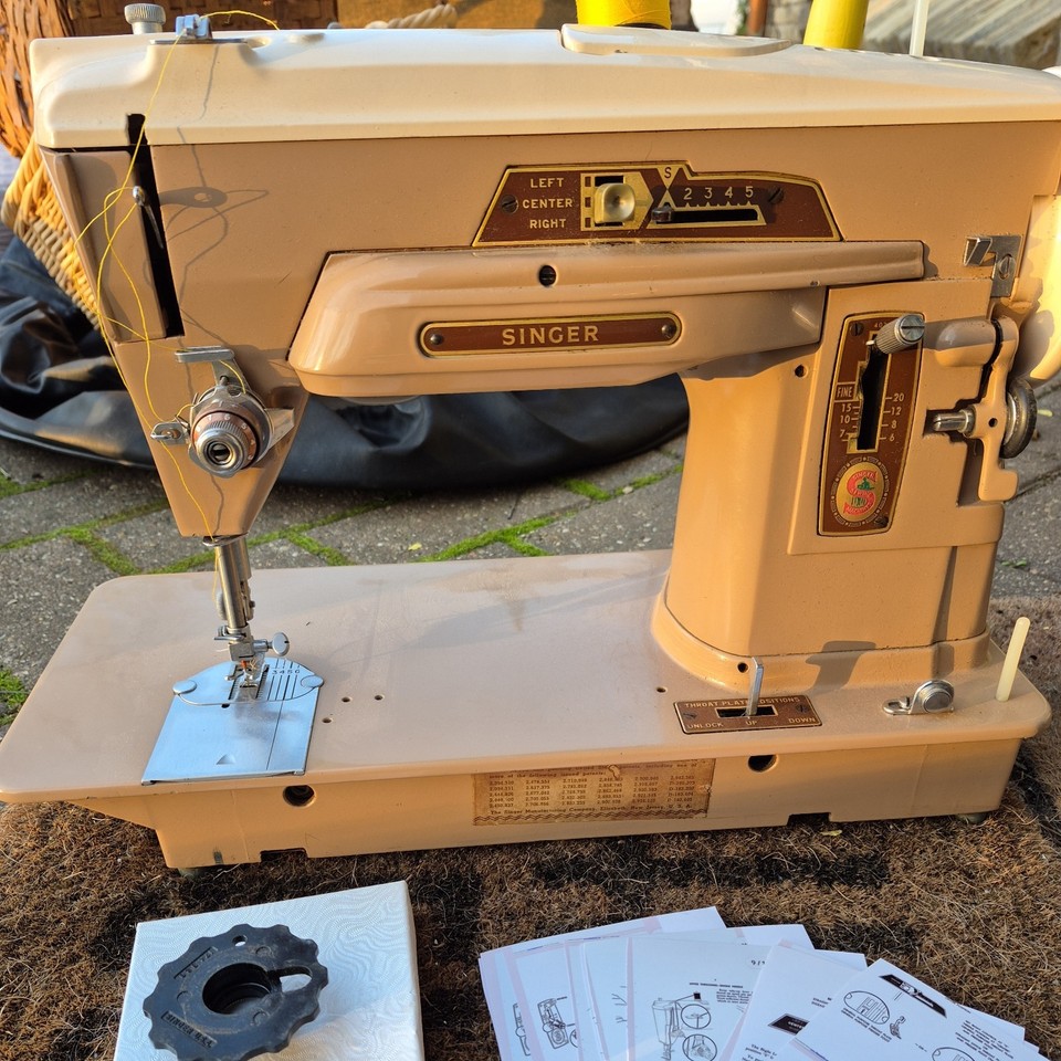 SINGER 403-A Slant-O-Matic Sewing Machine Vintage Heavy Duty ...