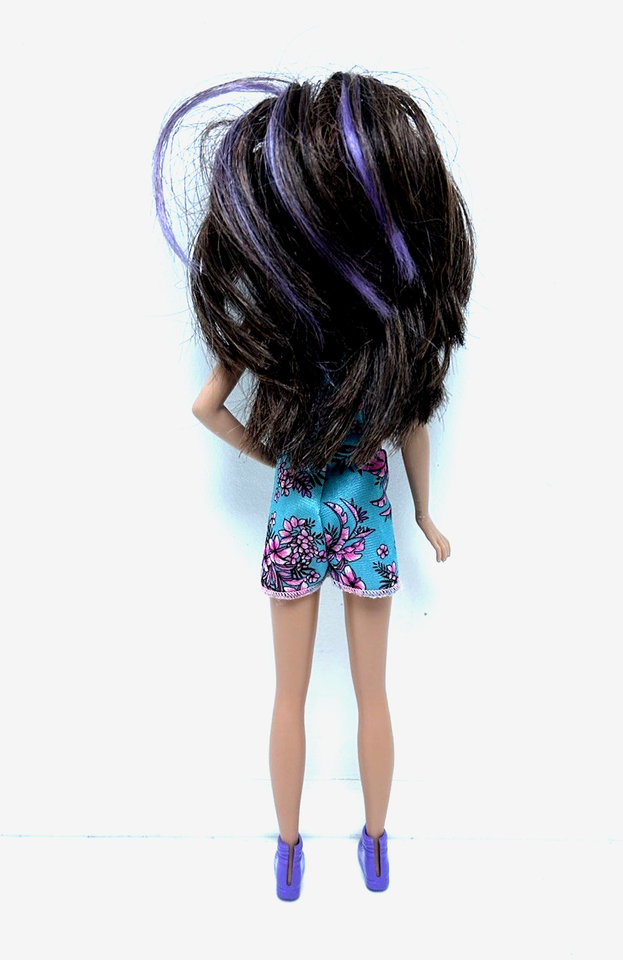 Mattel Skipper Barbie Sister Doll Brown Hair Purple Streaks Highlights ...