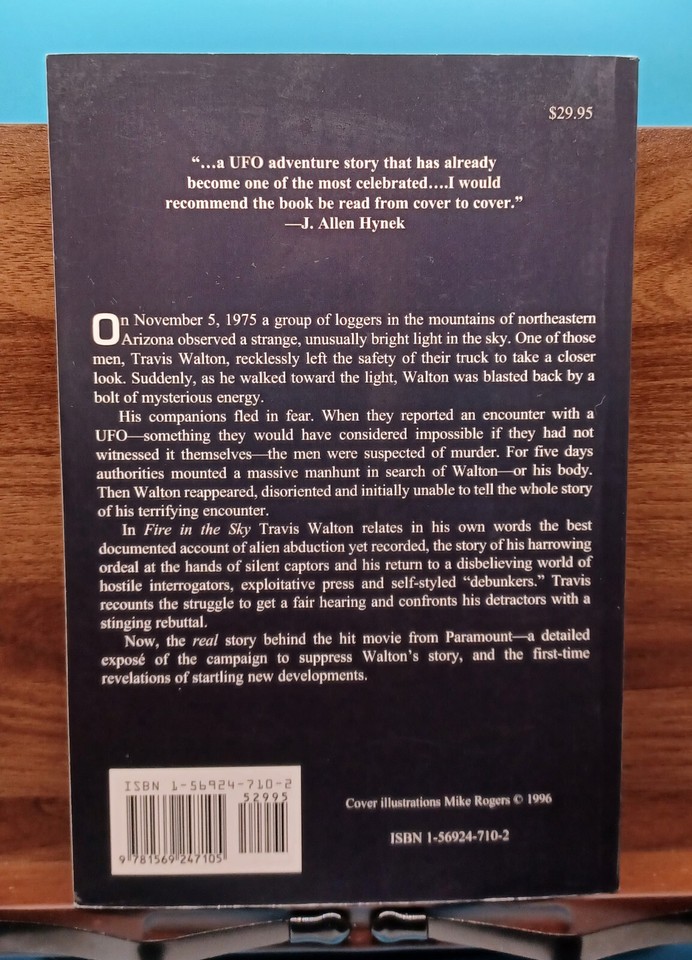 Fire In The Sky The Walton Experience Travis Walton Very Good Inscribed ...