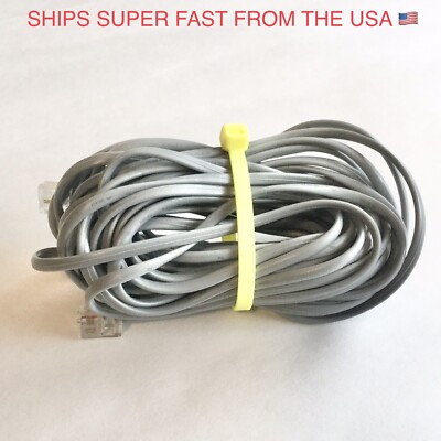 25’ Gray Telephone Cord Single Line Two Wire Modular Cable Cordless ...