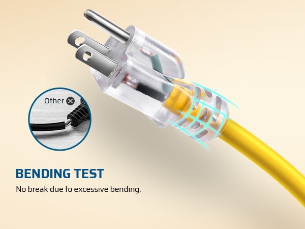 DEWENWIL 15FT Heavy Duty Extension Cord, Dust-Proof &Waterproof Switch ...