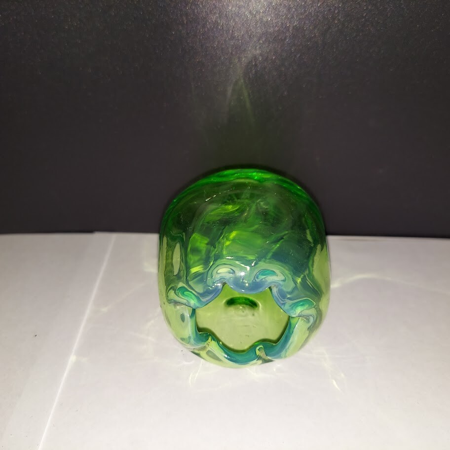 Uranium Green Depression Green Glass Cube Vase | eBay