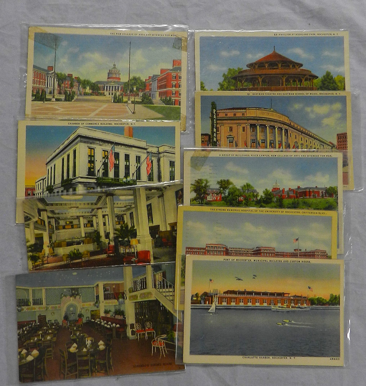 ROCHESTER NEW YORK NY 9 POSTCARDS ALL ORIGINAL LINEN | eBay