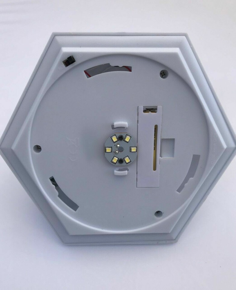 2-Pack WHITE Solar Hexagon Post Cap Lights with WHITE LEDS for 5X5 ...