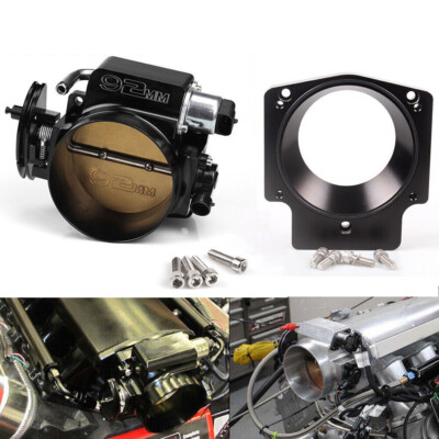 92MM Throttle body+TPS IAC+Adapter Plate For Chevy GM Gen III LSX LS ...