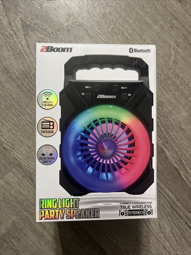 2Boom Portable Bluetooth Small Size Ring Light Party Speaker Sealed | eBay