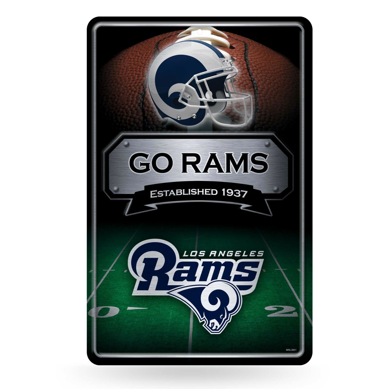 Los Angeles Rams NFL 11x17 Go Rams Metal Embossed Slogan Sign FREE SHIP ...