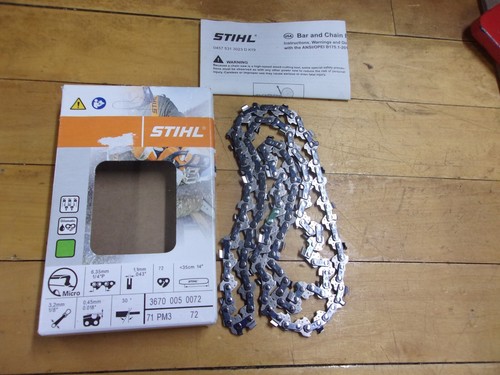 Stihl OEM 14" Saw Chain 1/4P" .043" 72DL 3670-005-0072 HT101 HT70 HT56C ...