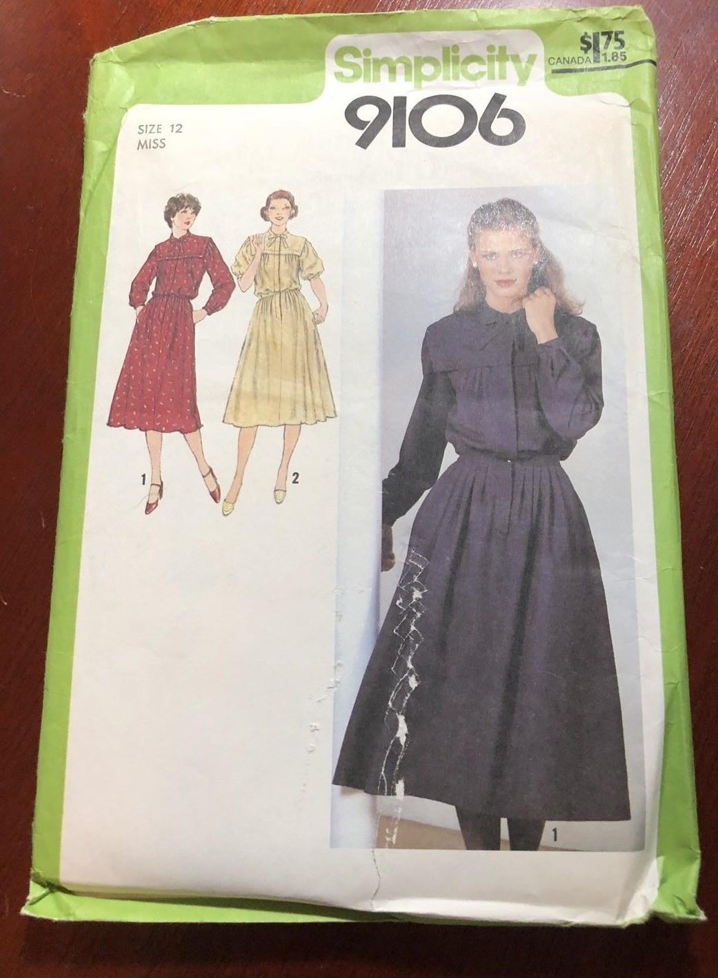 Sewing Pattern 1970’s Simplicity Number 9106 Size 12 Year 1979 Dresses ...