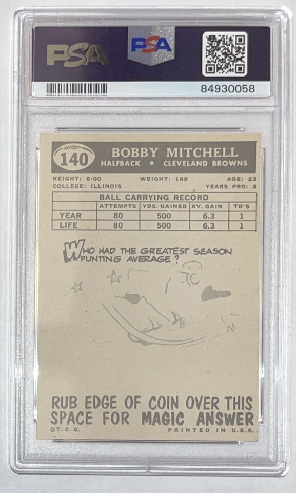 1959 Topps Bobby Mitchell Rookie #140 HOF Cleveland Browns PSA 7 | eBay