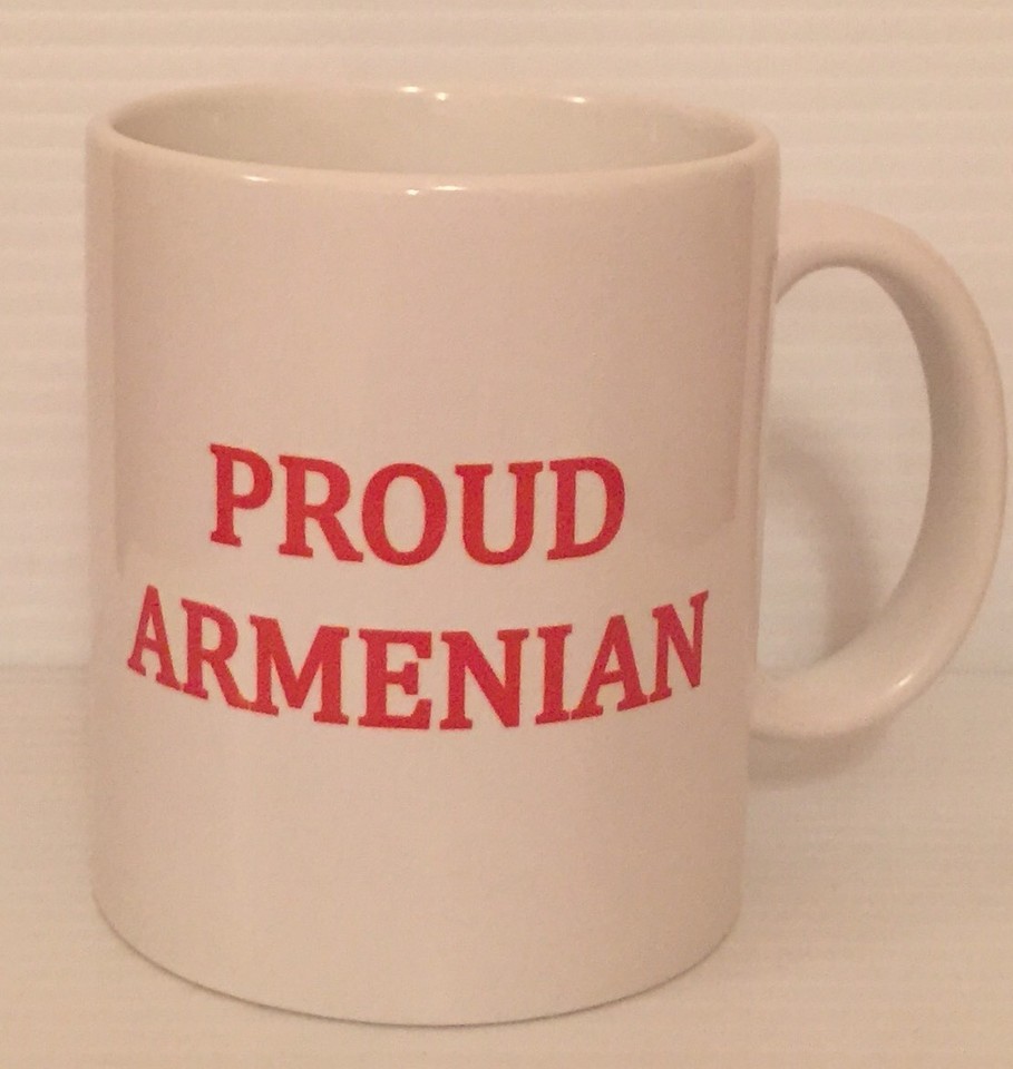 Ceramic Coffee Tea Mug Cup 11oz White Proud Armenian Pomegranate ...