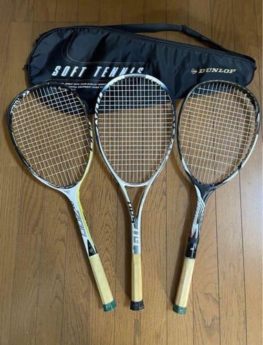Yonex Dunlop Soft Tennis Racket Set of 3, Used, Includes Case | eBay