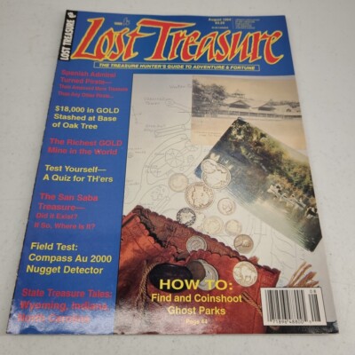 Lost Treasure Magazine August 1994 Hunters Guide Metal Detector San ...