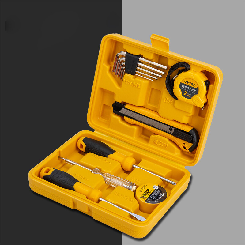 deli 11Pcs Hand Tool Set Wrench Utility Knife Insulating Tape ...