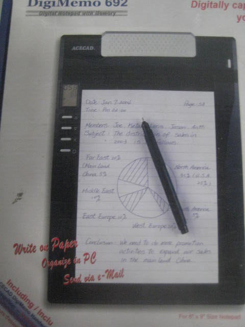 Acecad DigiMemo 692 Digital Writing Pad Computer Input Device 32MB ...