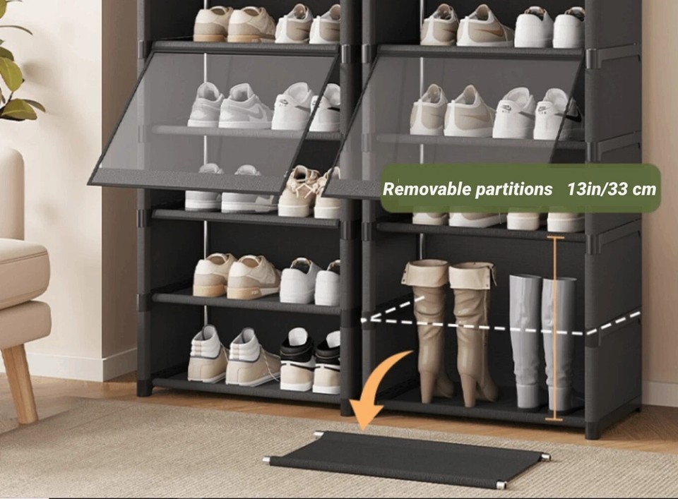 Shoe Rack 9 Layers 8 Shelf Shoes Standing Cabinet Storage with ...